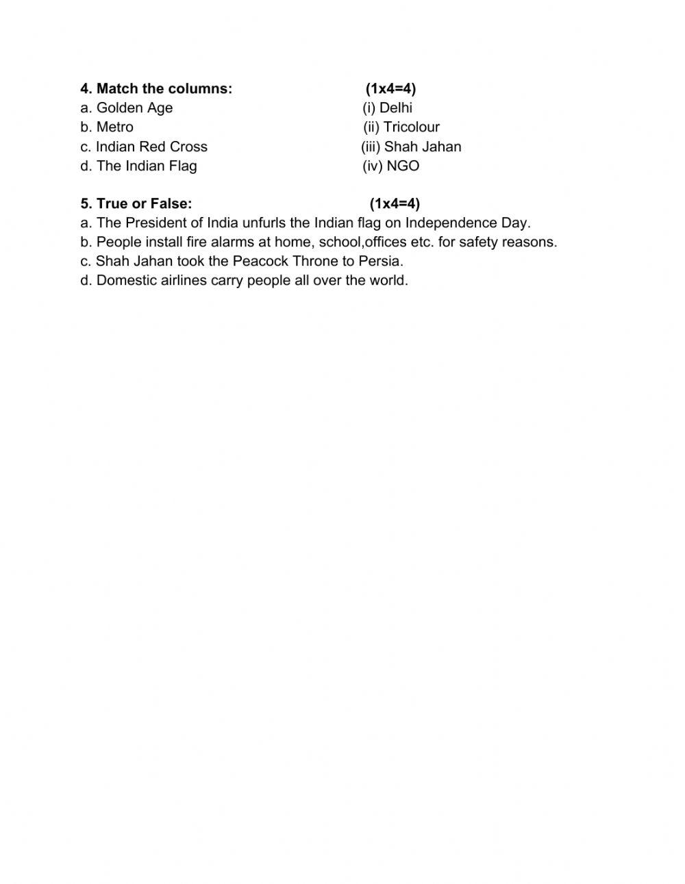 4 abcde worksheet | Live Worksheets