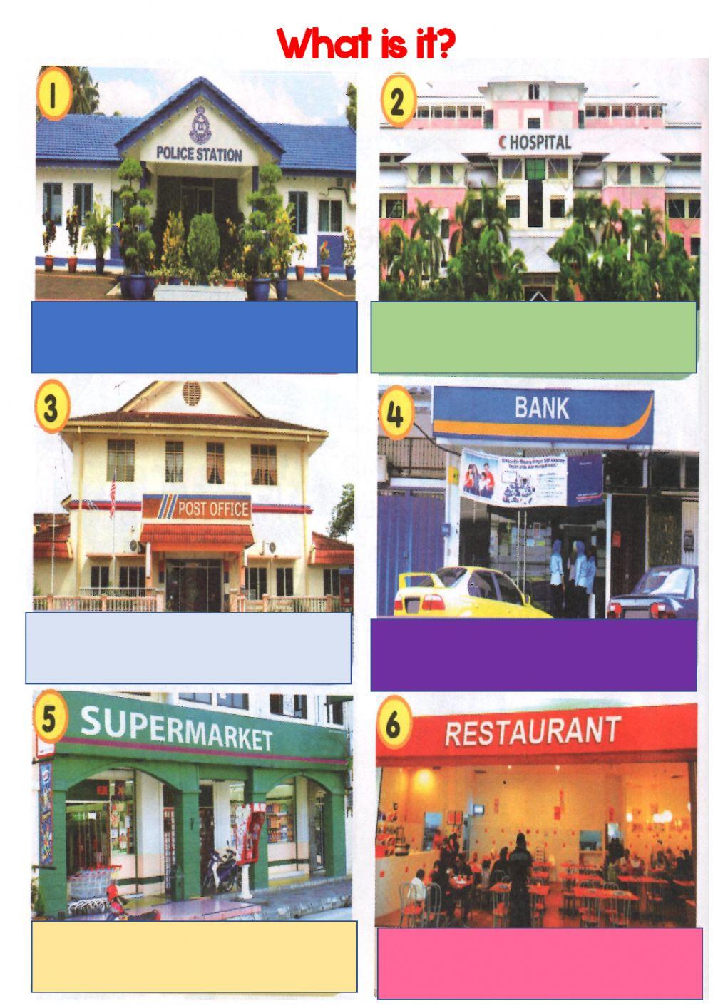 My Town exercise for 5 | Live Worksheets