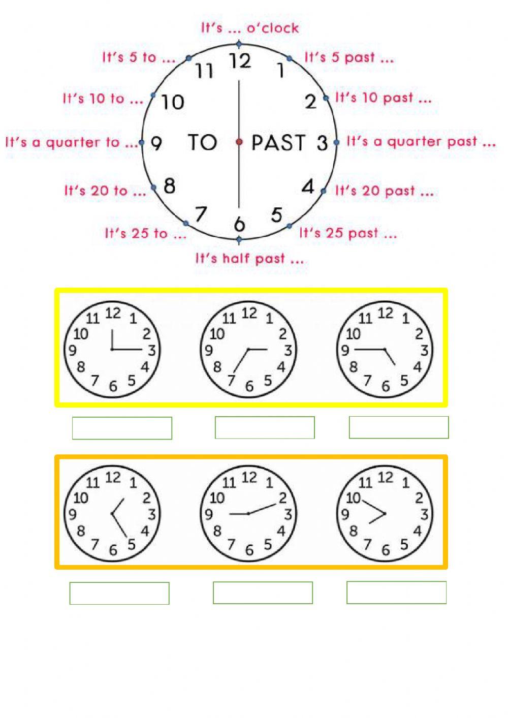 What time is it? online exercise for grade 4 | Live Worksheets