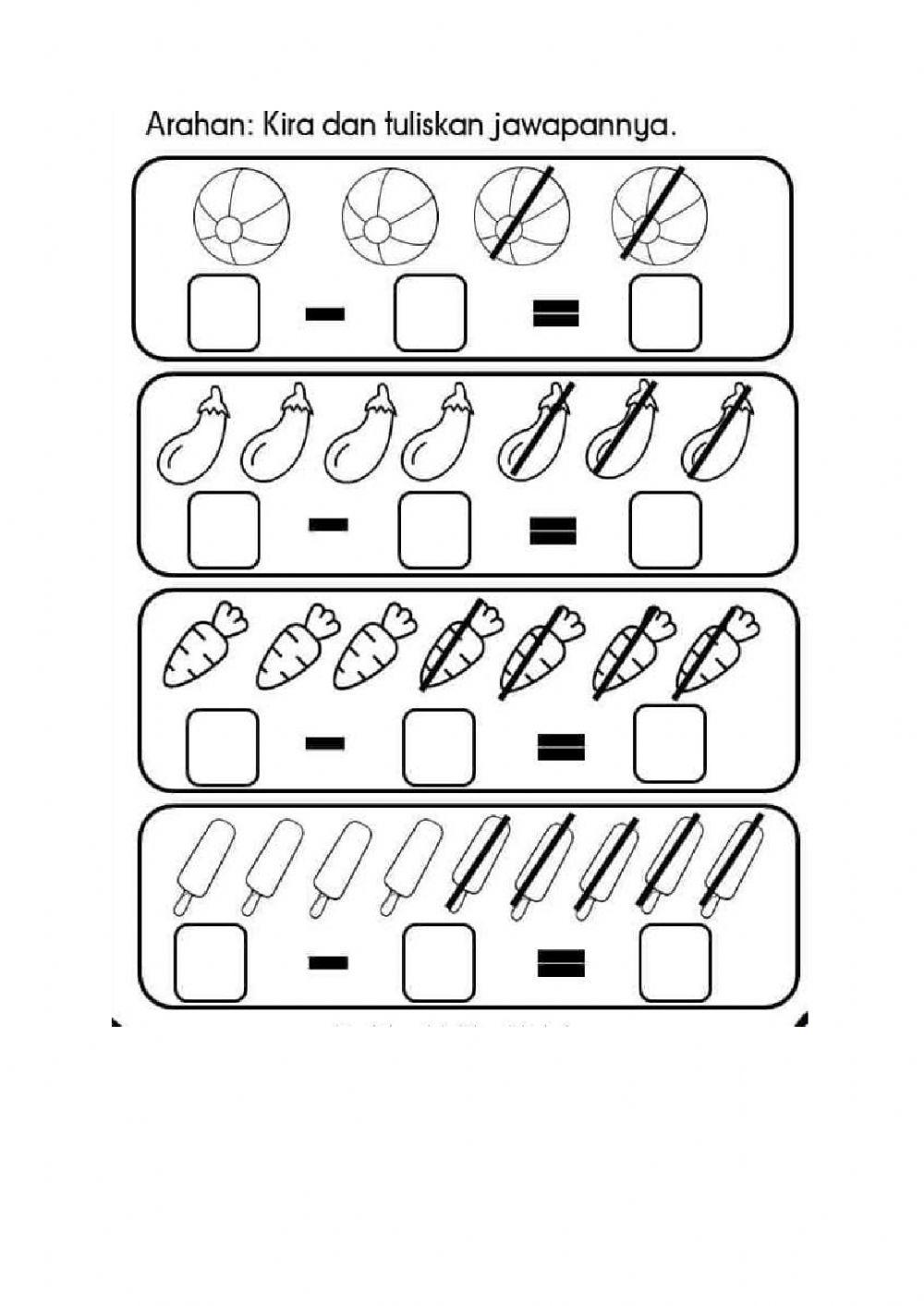 Operasi tolak | Free Interactive Worksheets | 530137