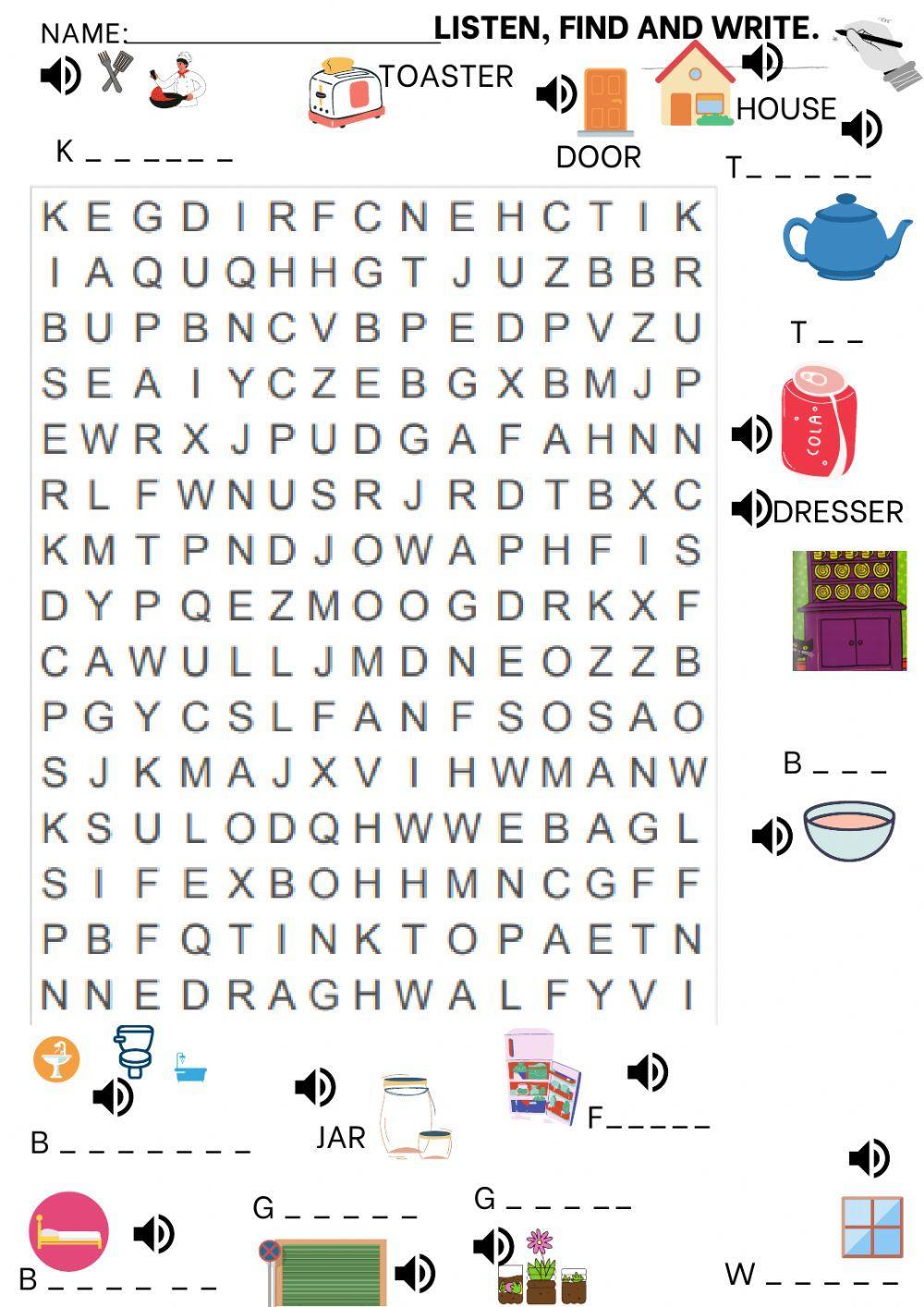 What-s in the witch-s house wordsearch worksheet | Live Worksheets
