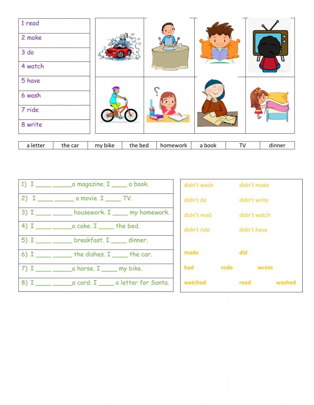 Verbs irregular worksheet | Live Worksheets