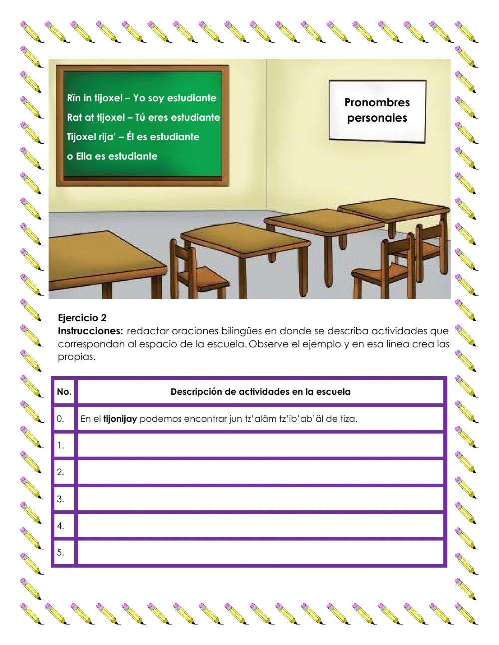 Pa tijob'äl worksheet | Live Worksheets