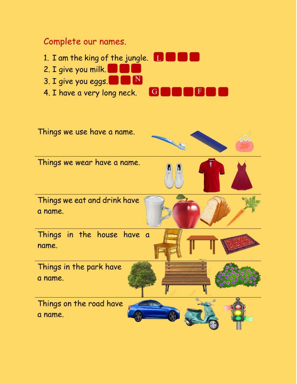 Nouns exercise for 1 | Live Worksheets