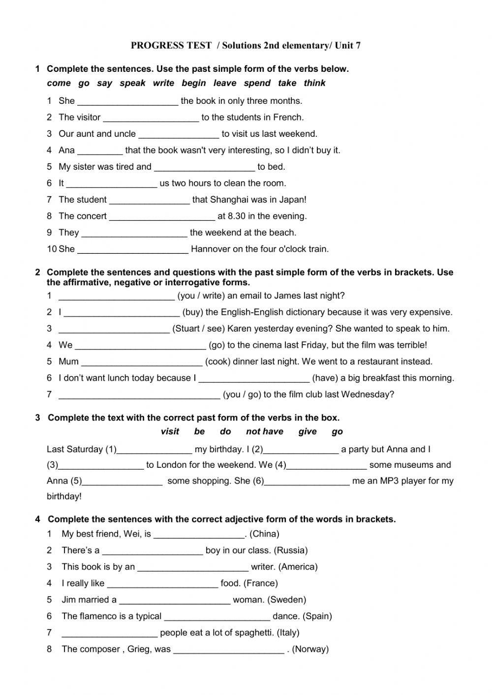 Solutions eleme… | Free Interactive Worksheets | 6263215