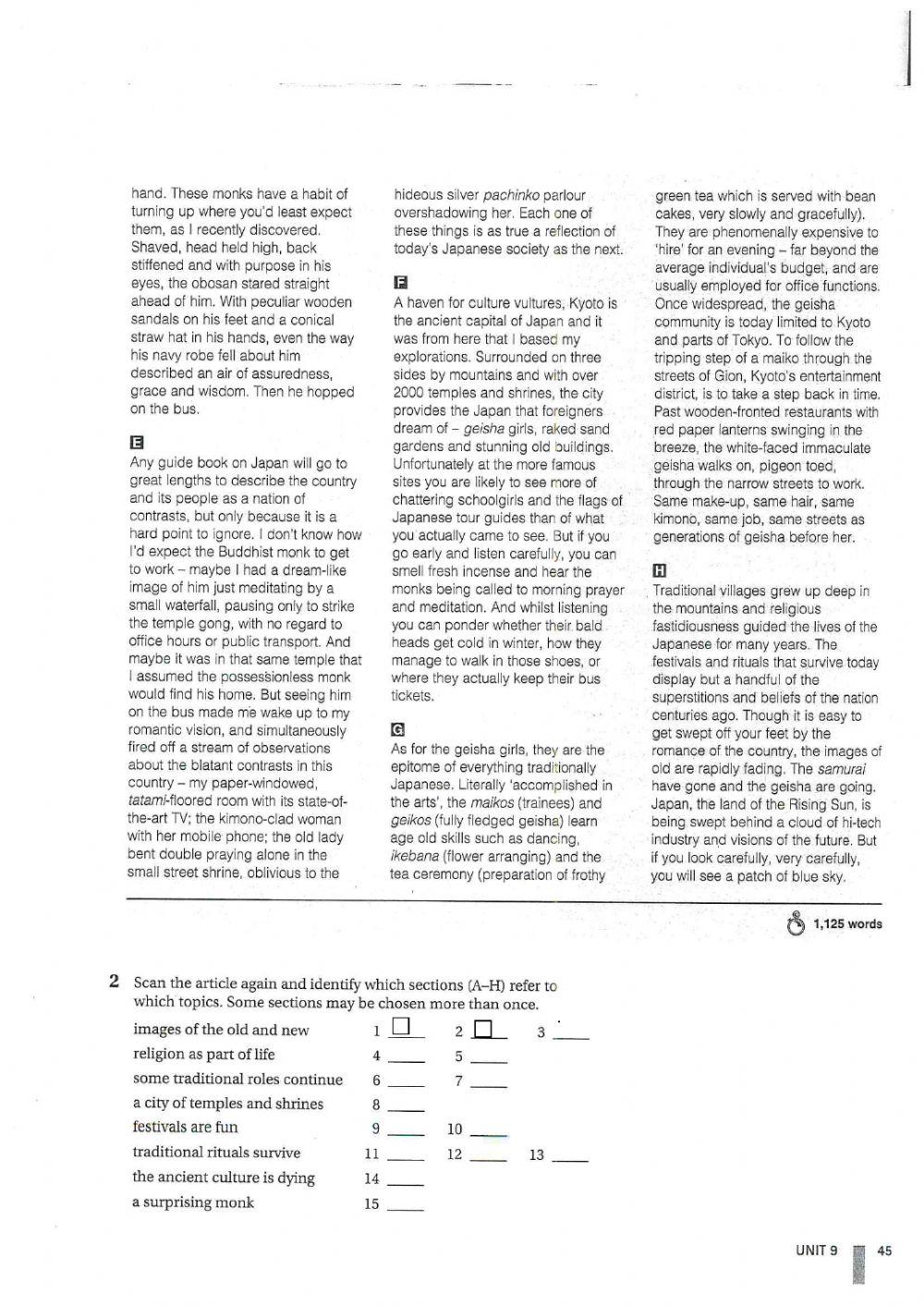 Str Adv Unit 10 text extra (reading + use of English) online exercise for | Live Worksheets