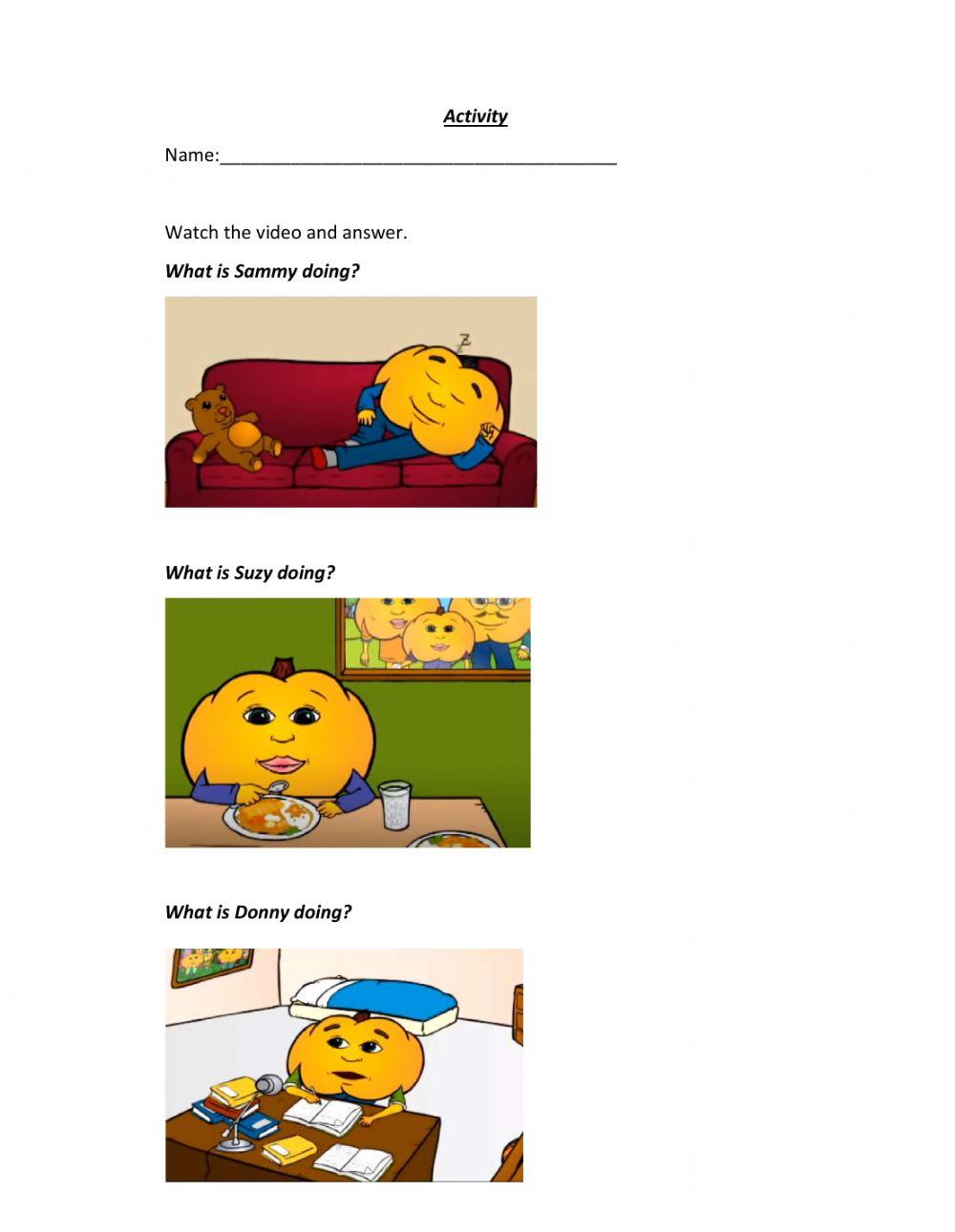 What is he-she doing interactive worksheet | Live Worksheets