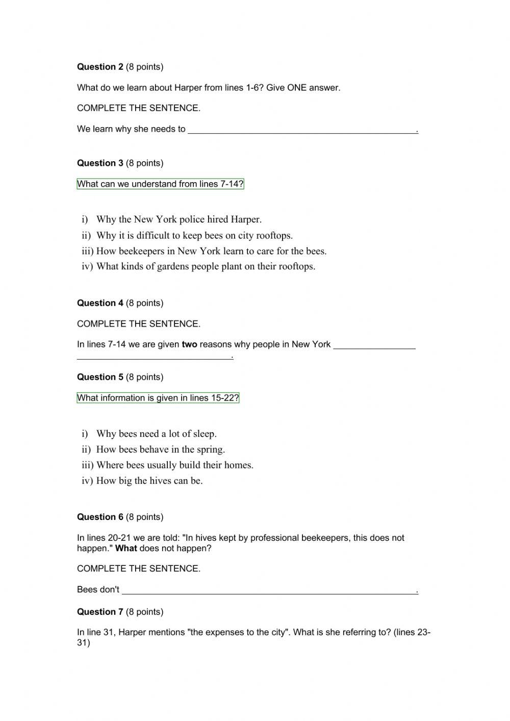 module E wasps worksheet | Live Worksheets
