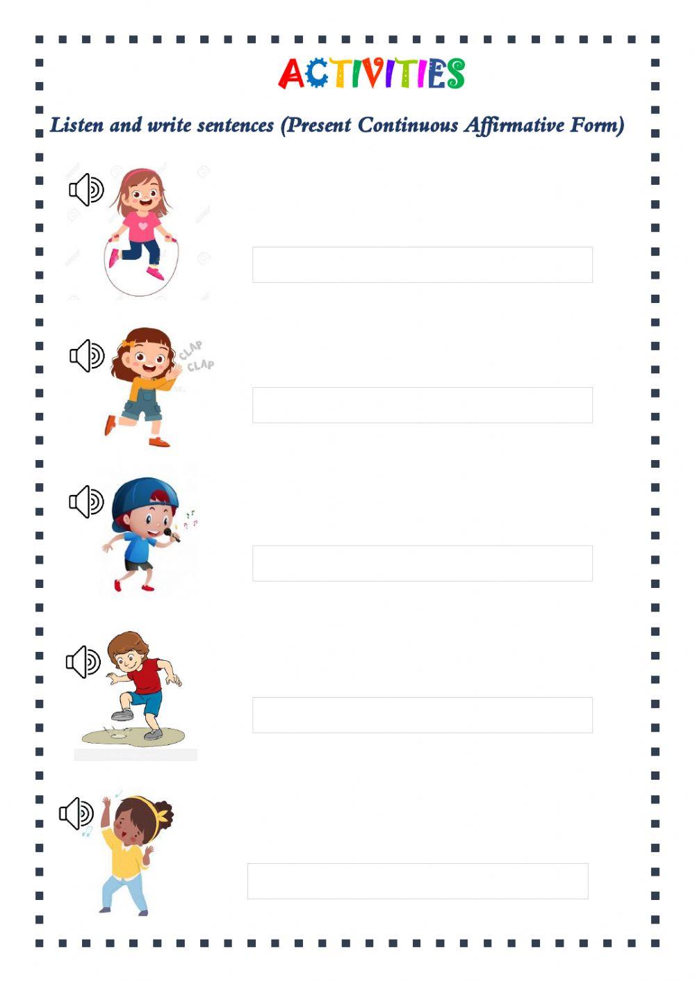 Activities interactive activity for Kids | Live Worksheets
