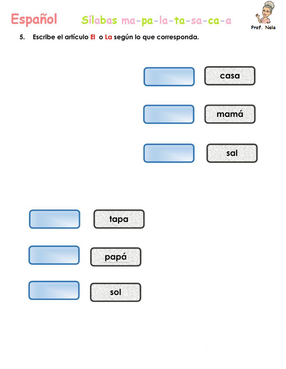 Repaso de las s… | Free Interactive Worksheets | 532192