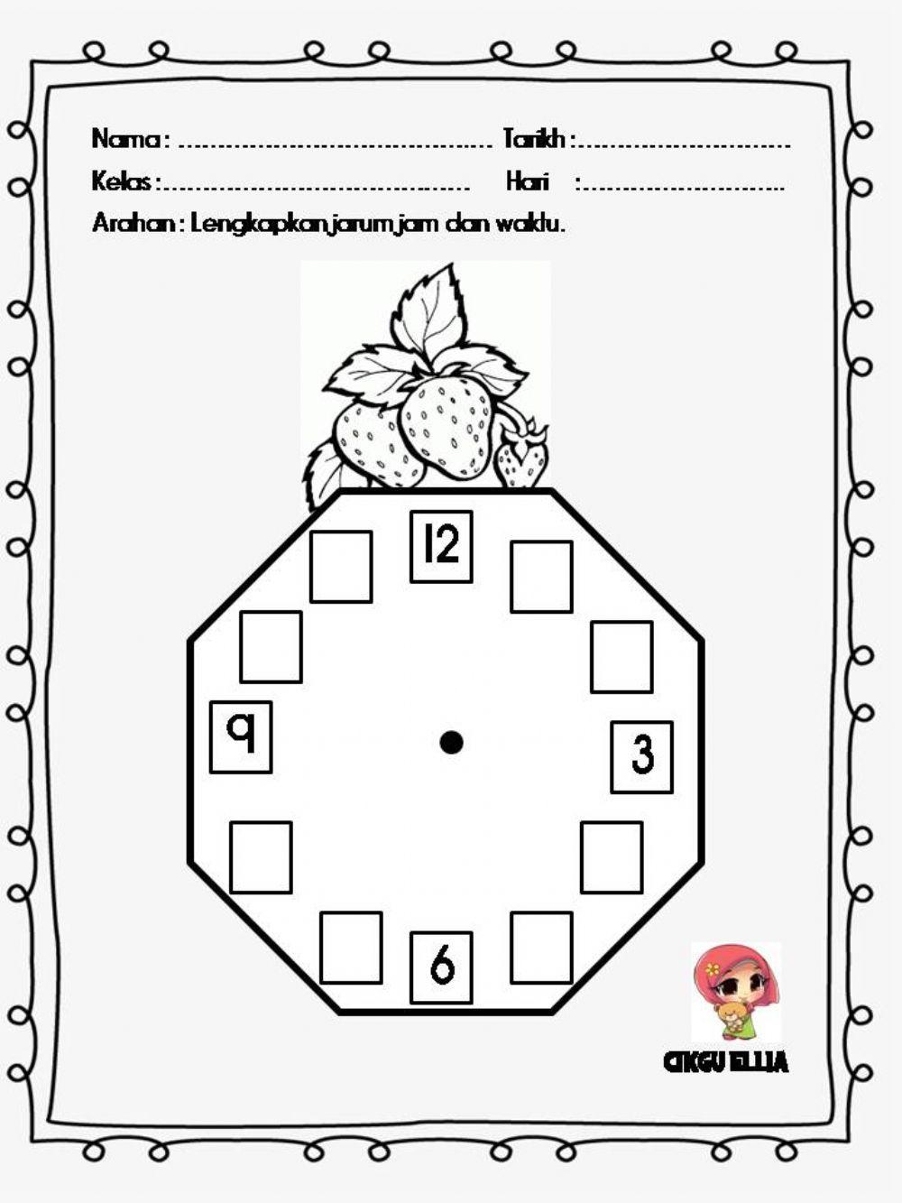 Latihan muka jam | Free Interactive Worksheets | 532323