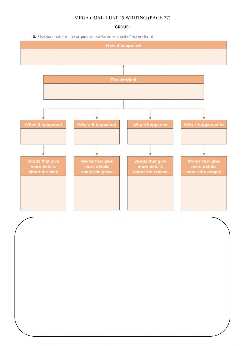 Mega Goal 1 Unit 5 WRITING worksheet | Live Worksheets
