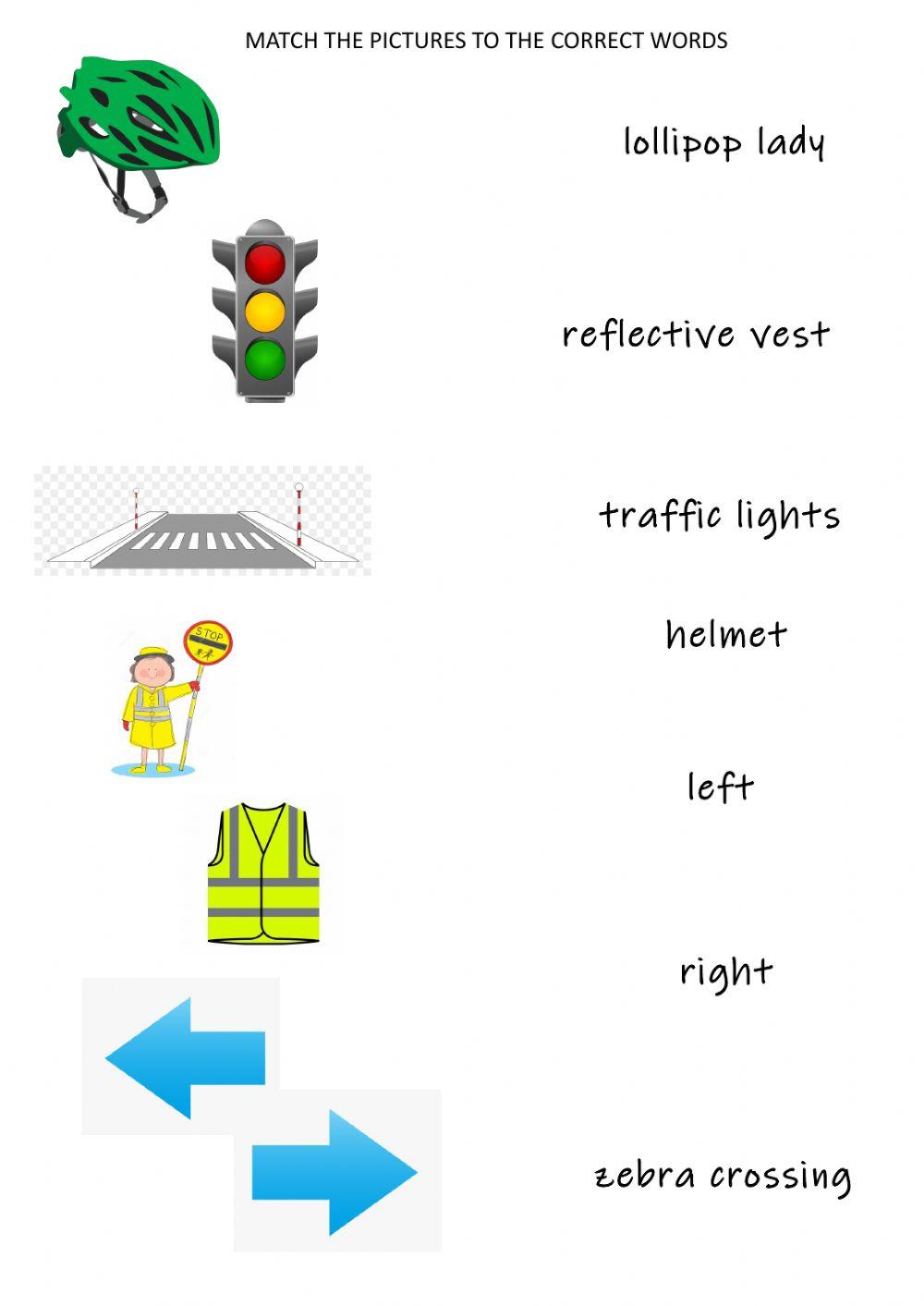 Time, school subjects, road safety worksheet | Live Worksheets