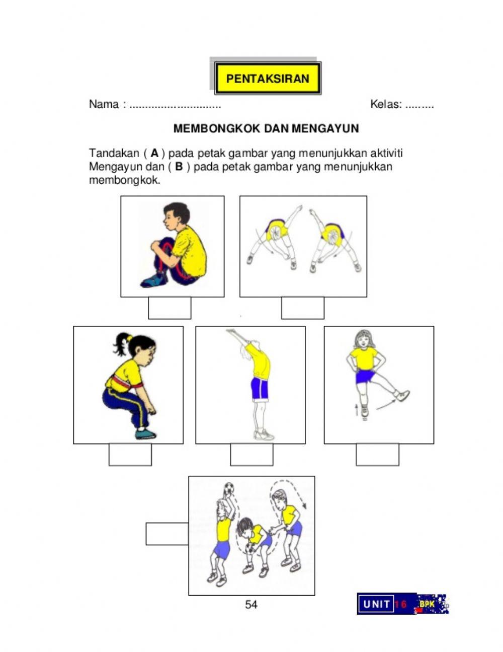 MEMBONGKOK- MENGAYUN (TAHUN 1, PJ) online exercise for | Live Worksheets