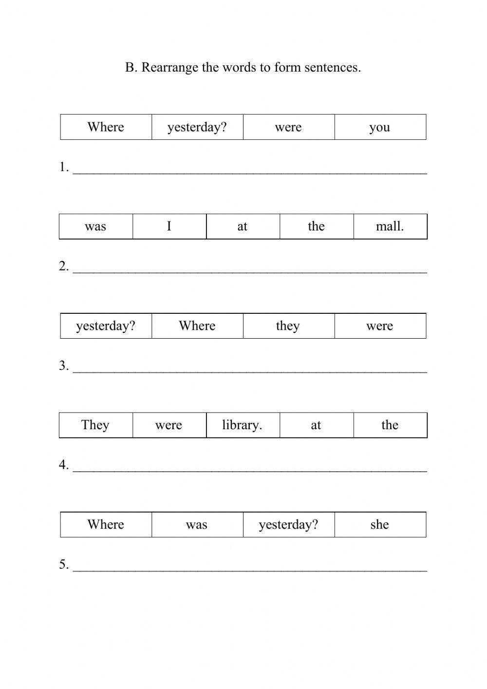 Exercise Unit 7 Out and About exercise | Live Worksheets