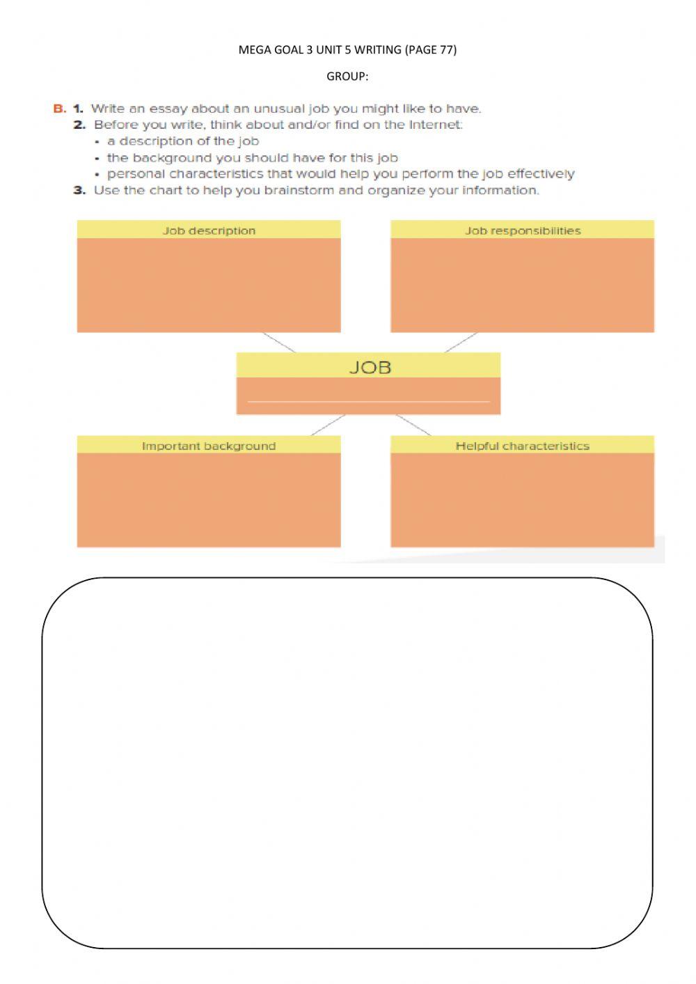 Mega Goal 3 Unit5 WRITING worksheet | Live Worksheets