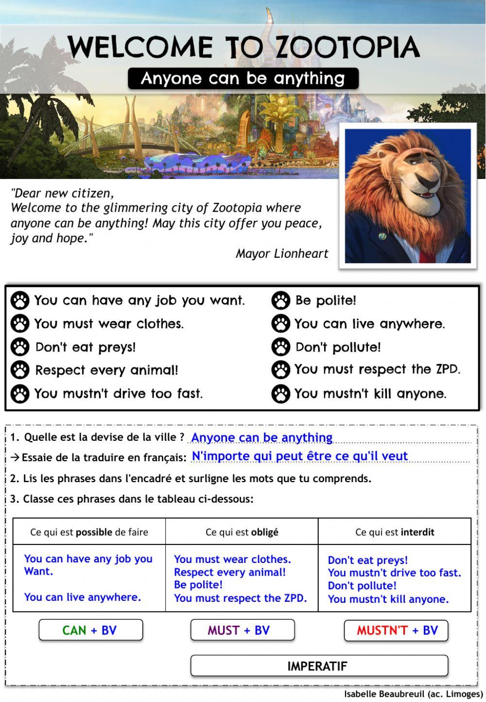 533453 | Zootopia rules | Missquatrale | LiveWorksheets
