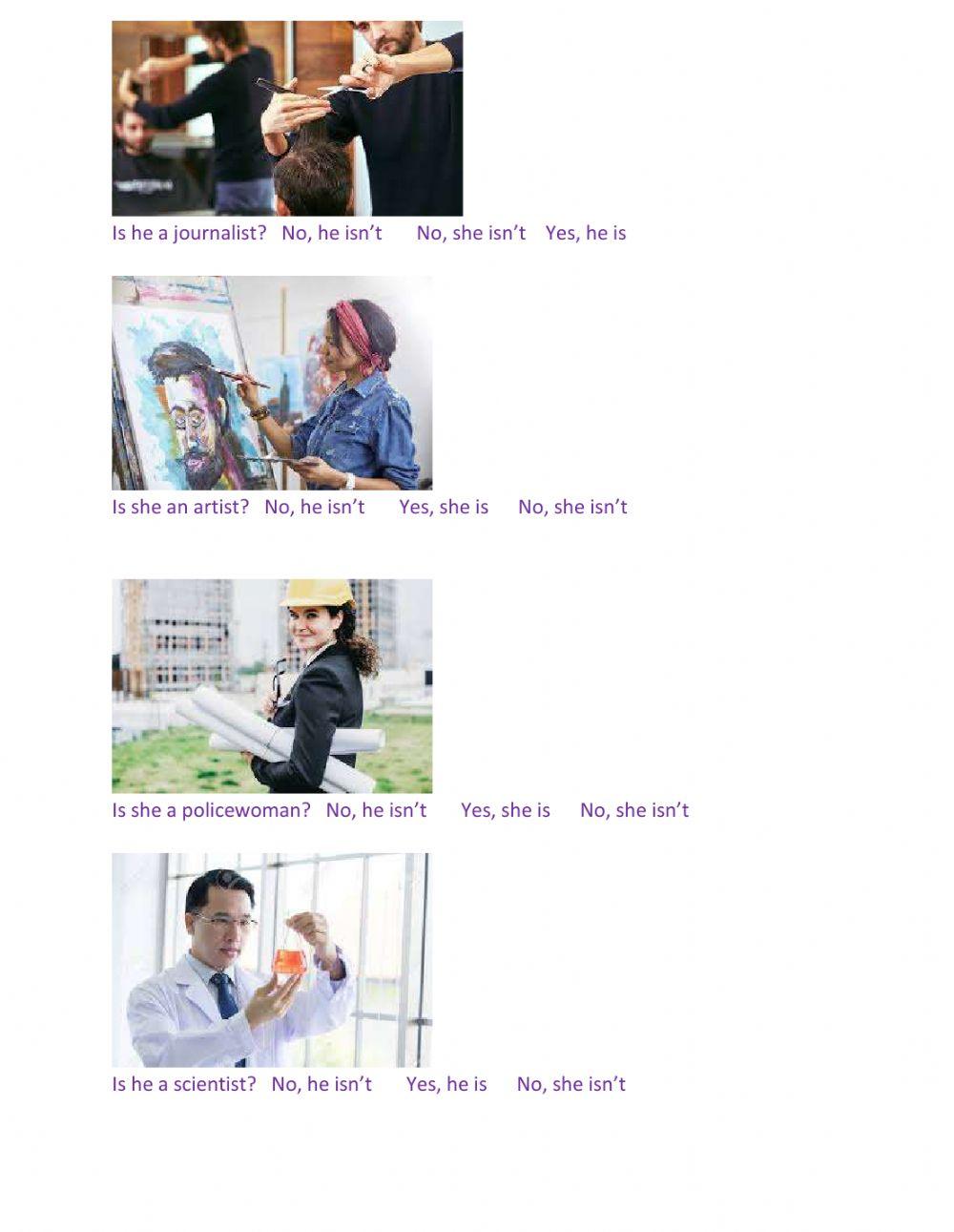 Jobs Occupations worksheet | Live Worksheets