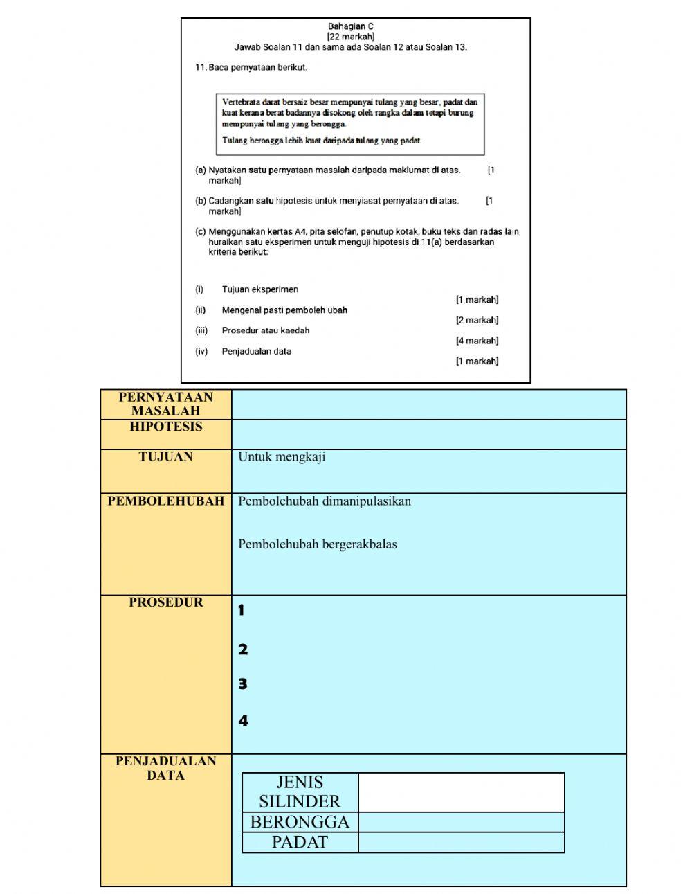 Latihan esei berpandu SPM worksheet | Live Worksheets