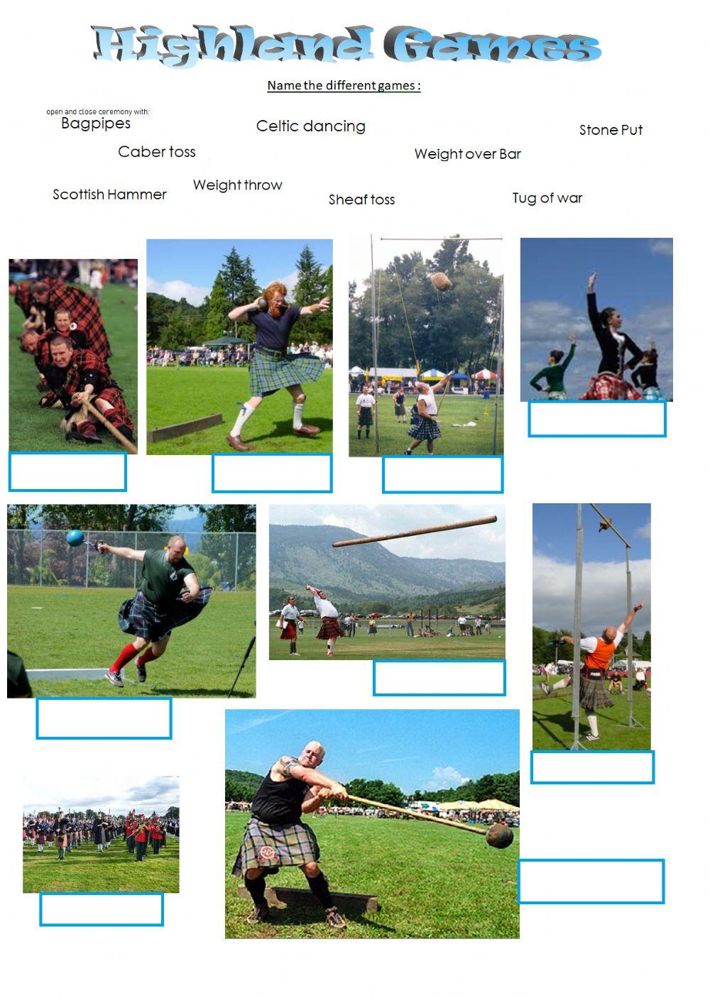 Highland Games … | Free Interactive Worksheets | 533570