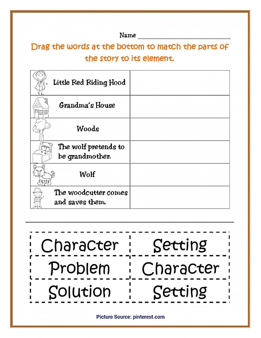 Red Riding Hood Elements of a Story 6265860 | Jeneil