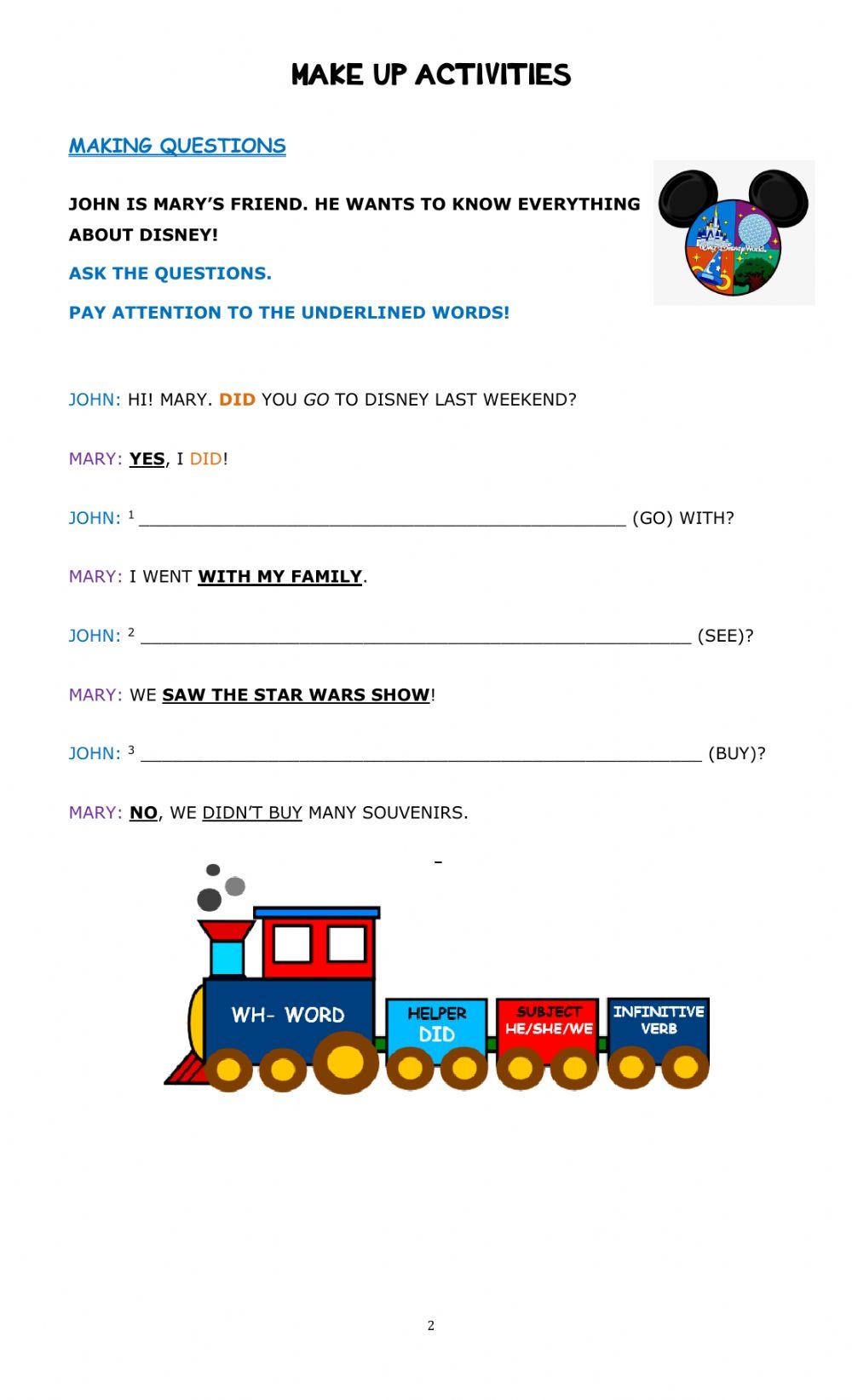 Make up activities - part 2 worksheet | Live Worksheets