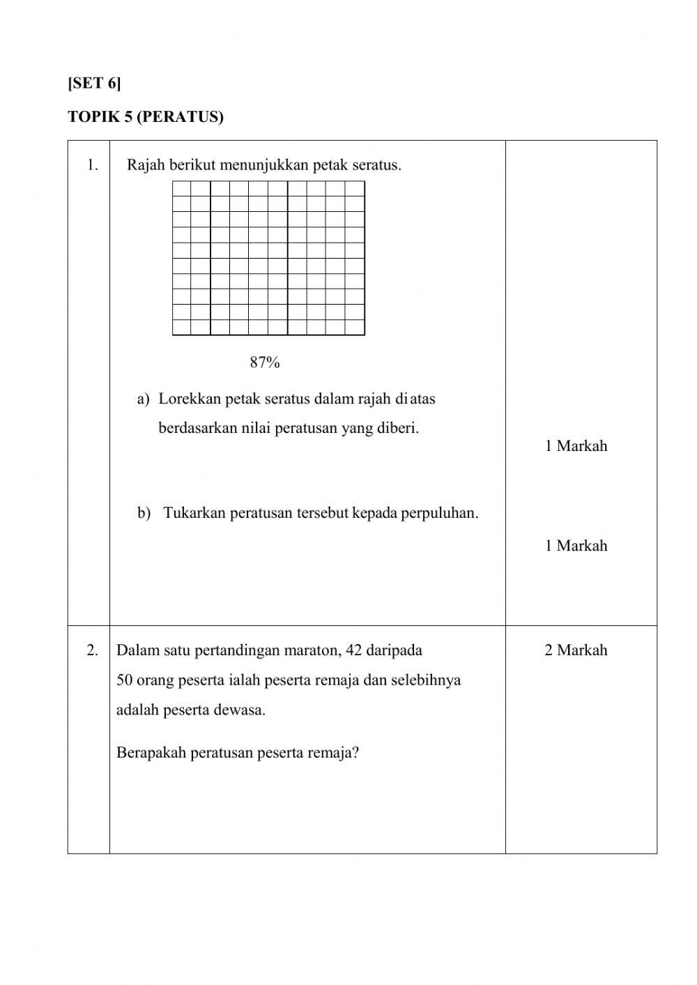 TIE-tahun 3 komponen 2(set 6) interactive worksheet | Live Worksheets
