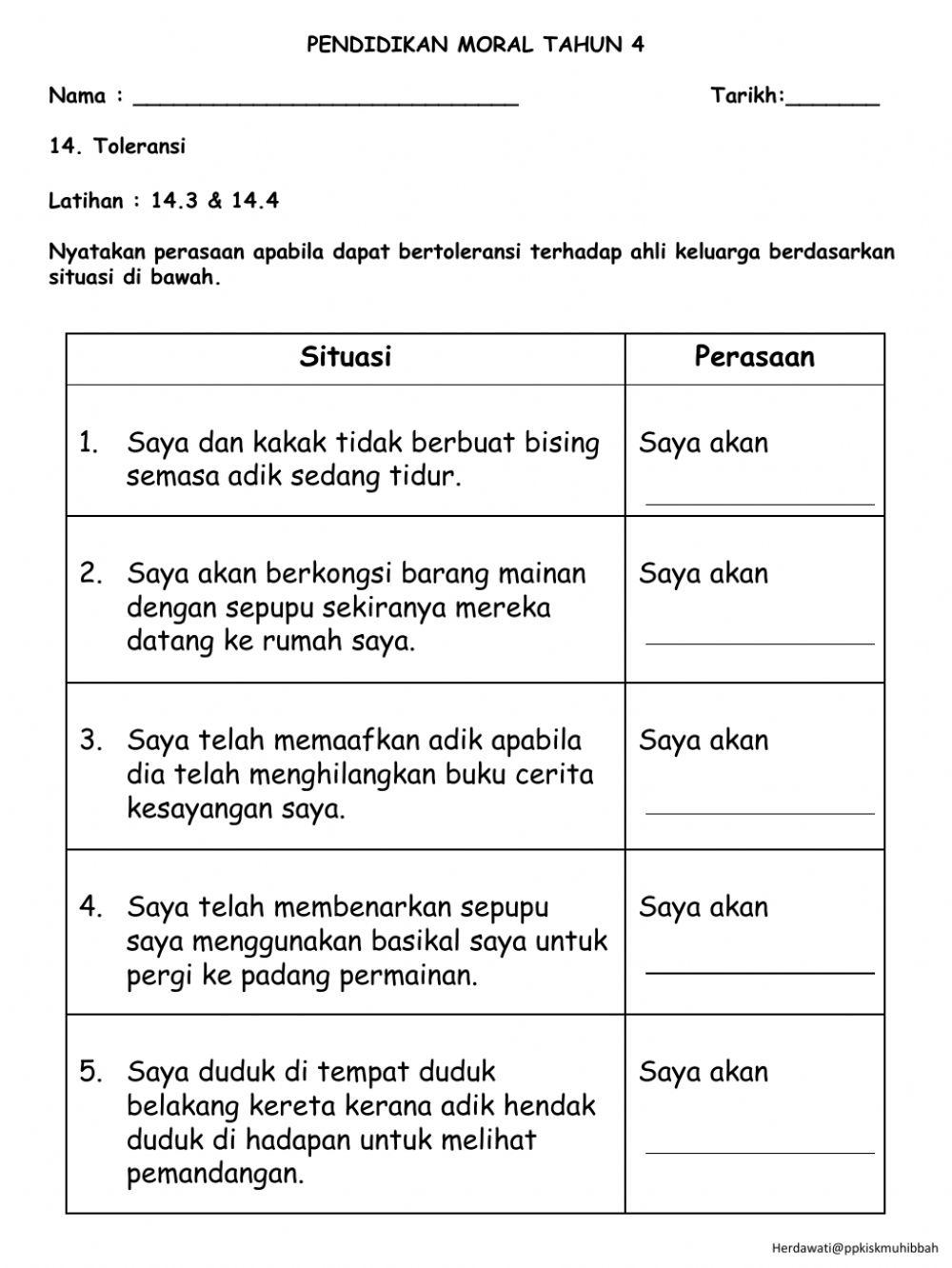 Toleransi activity | Live Worksheets