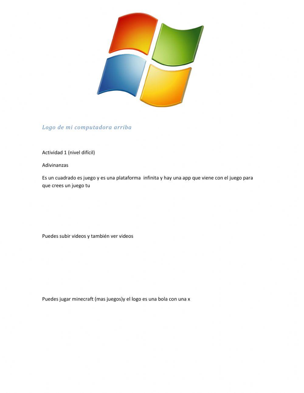 Windows interactive worksheet | Live Worksheets
