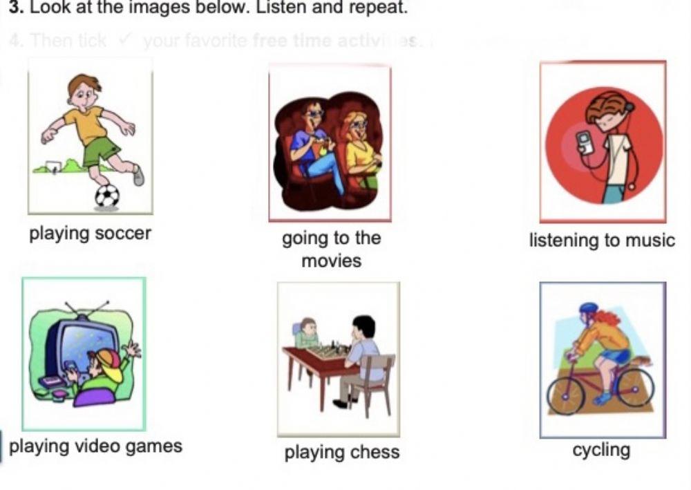 Free time activites worksheet | Live Worksheets