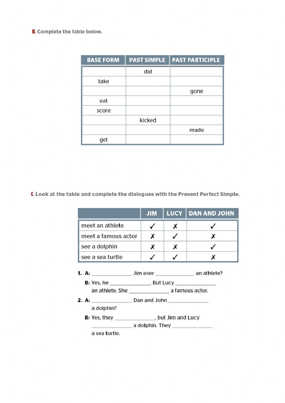 Exercises Unit 12 worksheet | Live Worksheets