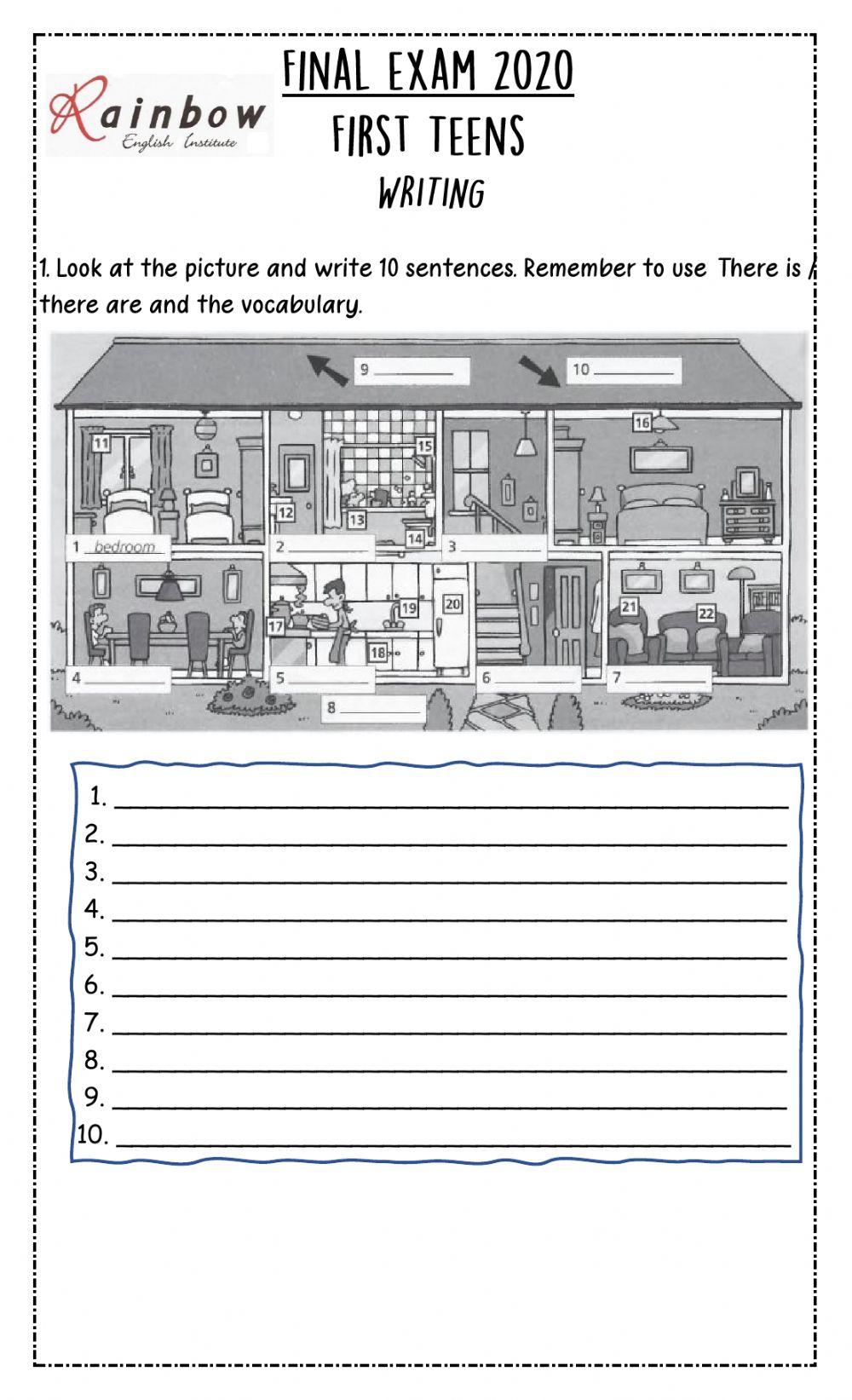 Writing 1st teens worksheet | Live Worksheets