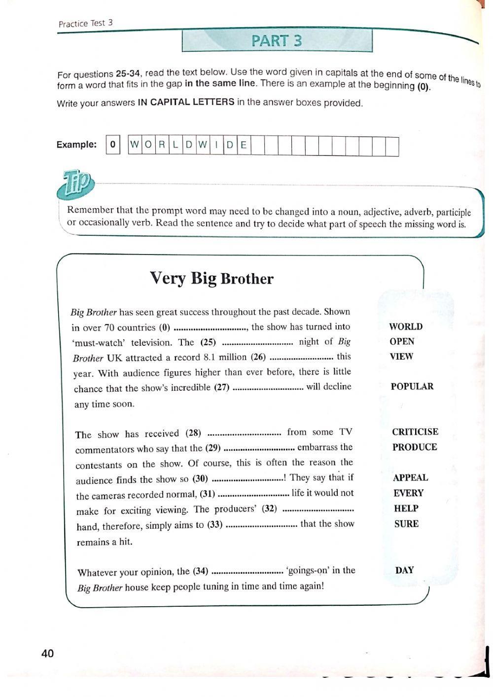 FCE Practice Te… | Free Interactive Worksheets | 535337