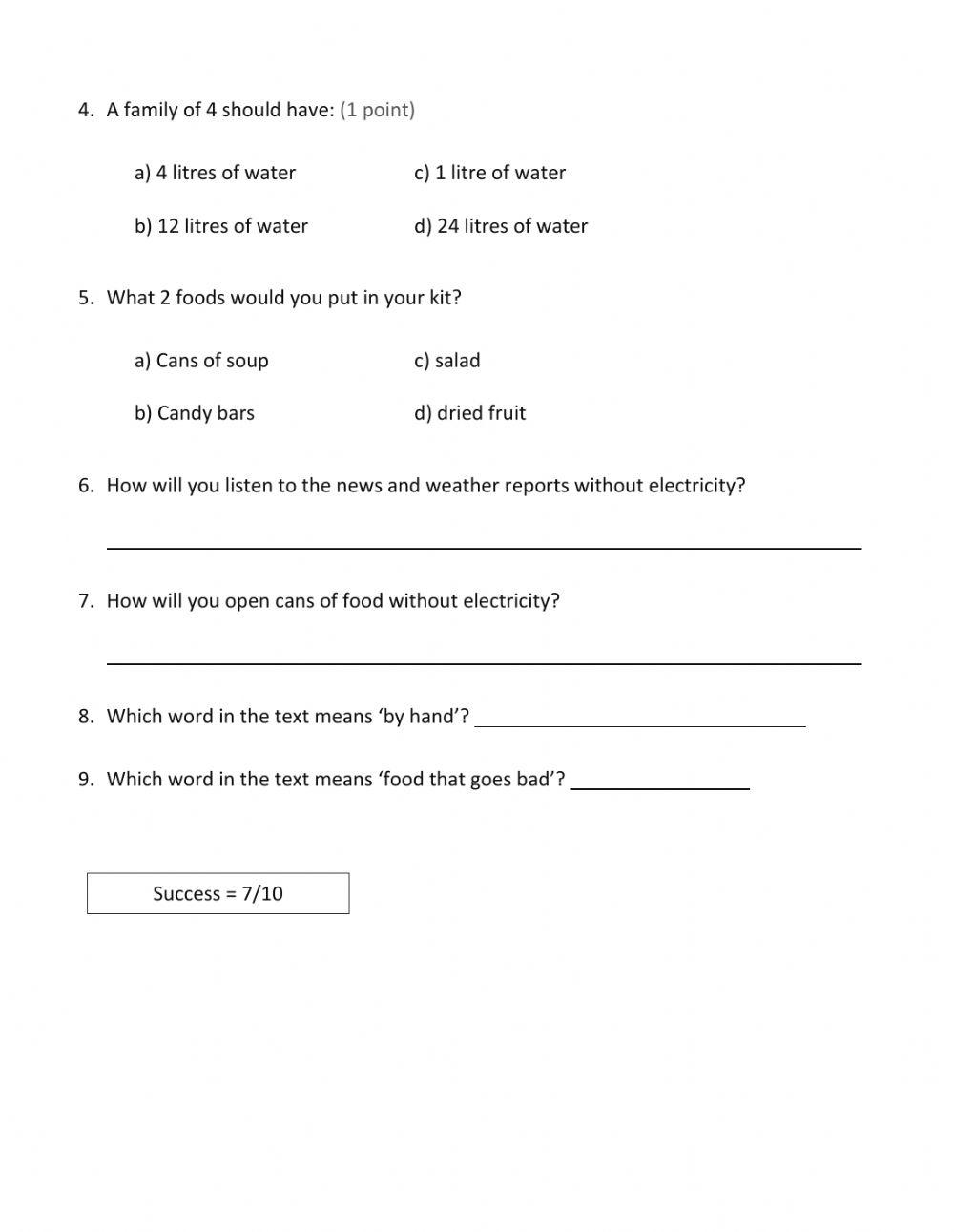 CLB 4 Reading Getting Things Done Emergency Kit online exercise for ...