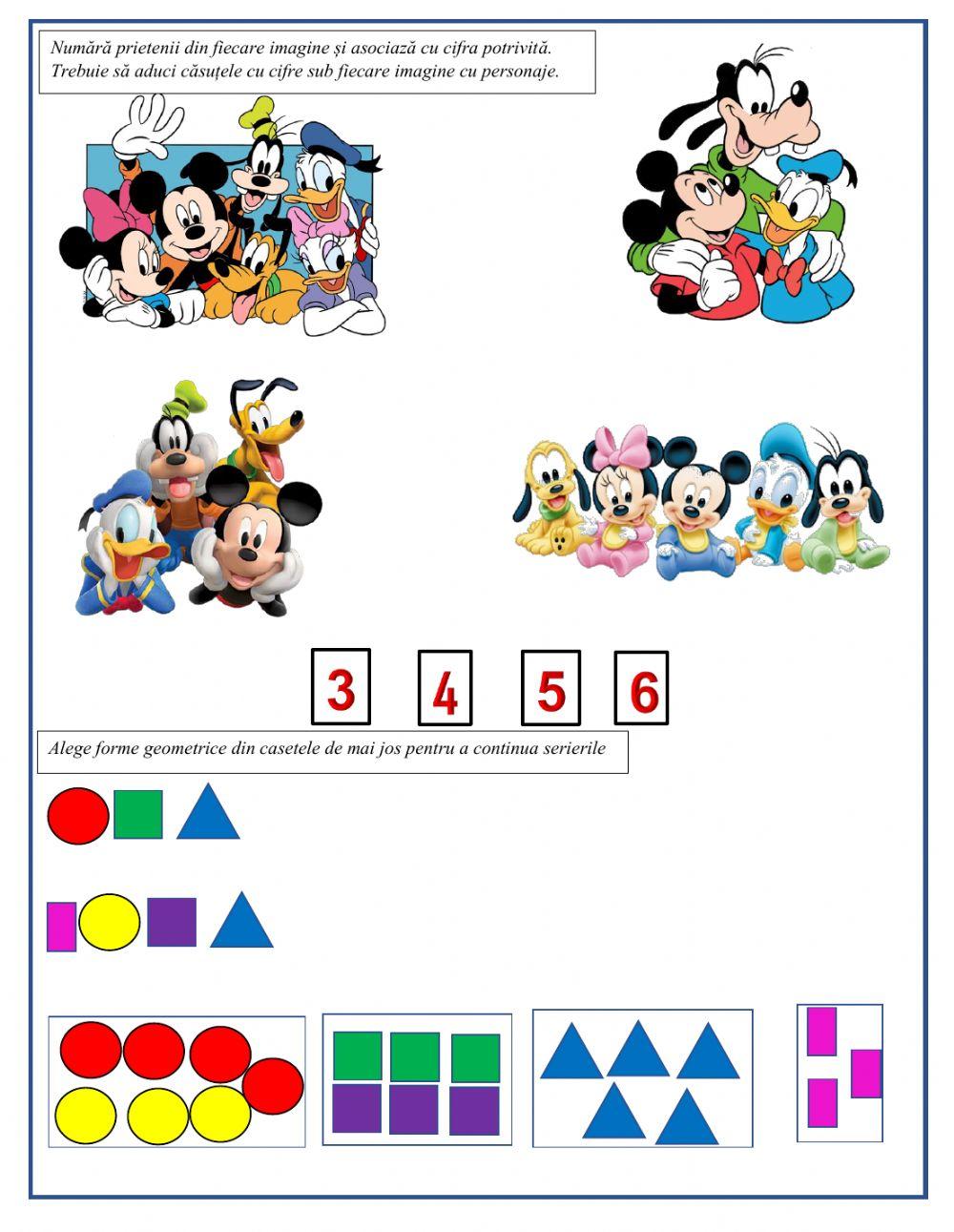 Mate cu Mickey … | Free Interactive Worksheets | 536315