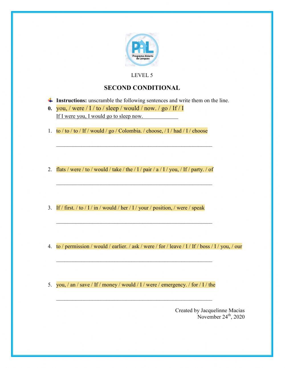 Second conditional | LiveWorksheets | 536295