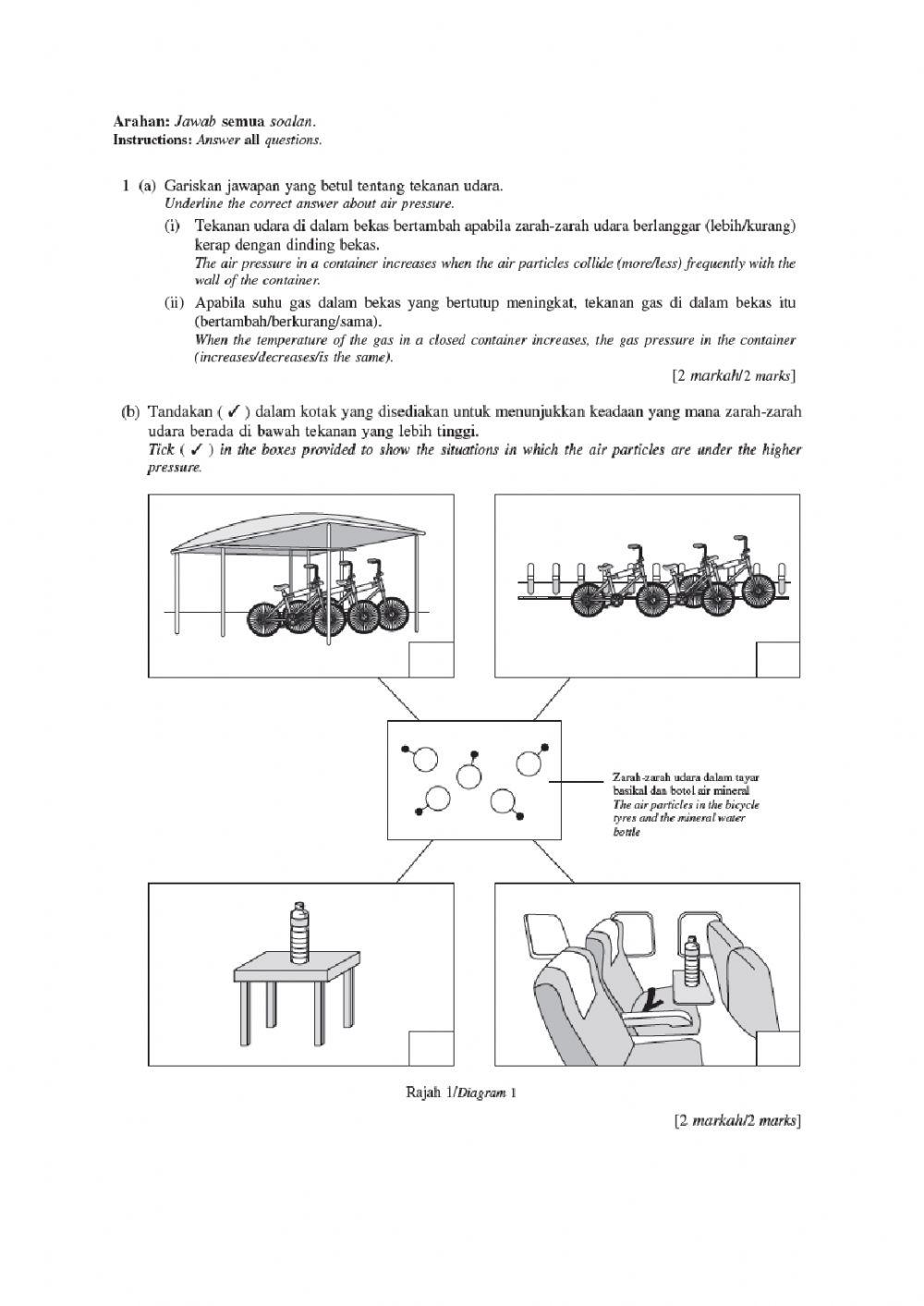 Exercise online worksheet for form 1 | Live Worksheets