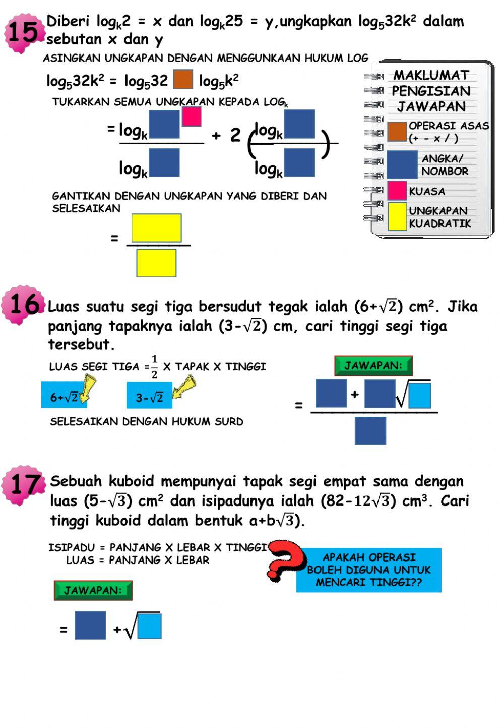 536672 | Ulangkaji bab indeks,surd dan logaritma | NALIZA
