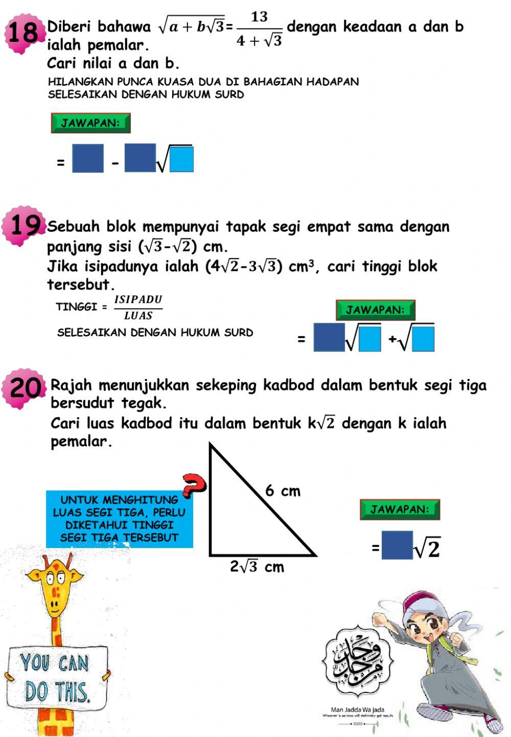 536672 | Ulangkaji bab indeks,surd dan logaritma | NALIZA