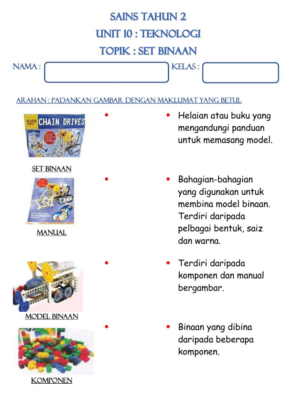 Sains tahun 2 online exercise | Live Worksheets