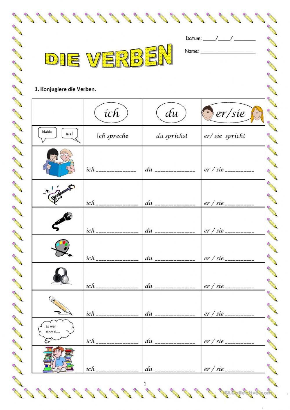 Verb Konjugation 6268787 | jonel stan | Live Worksheets