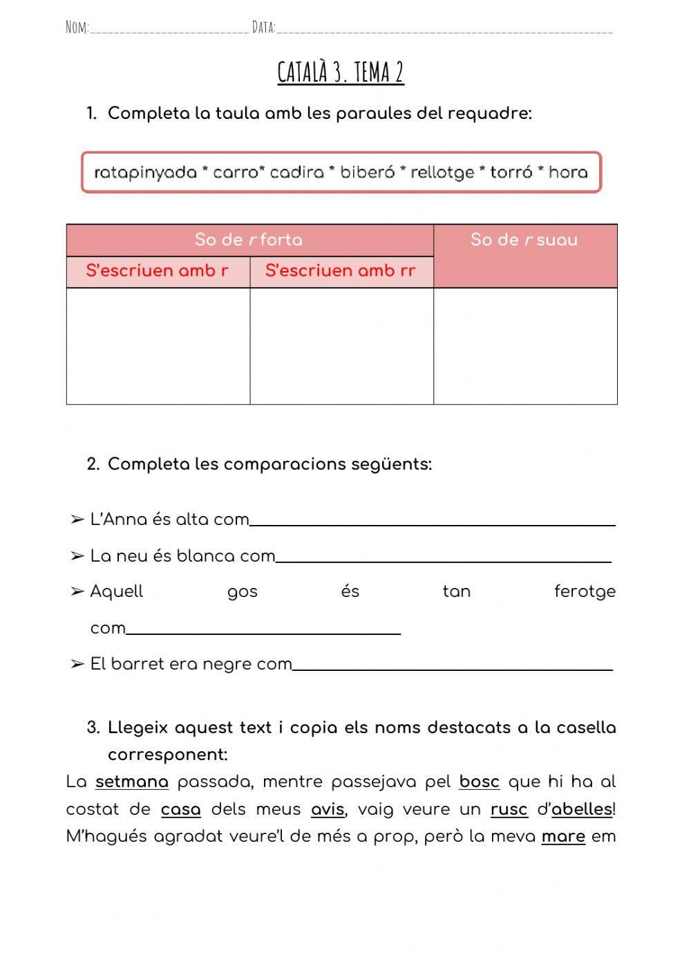 Repàs tema 2 | Free Interactive Worksheets | 537343