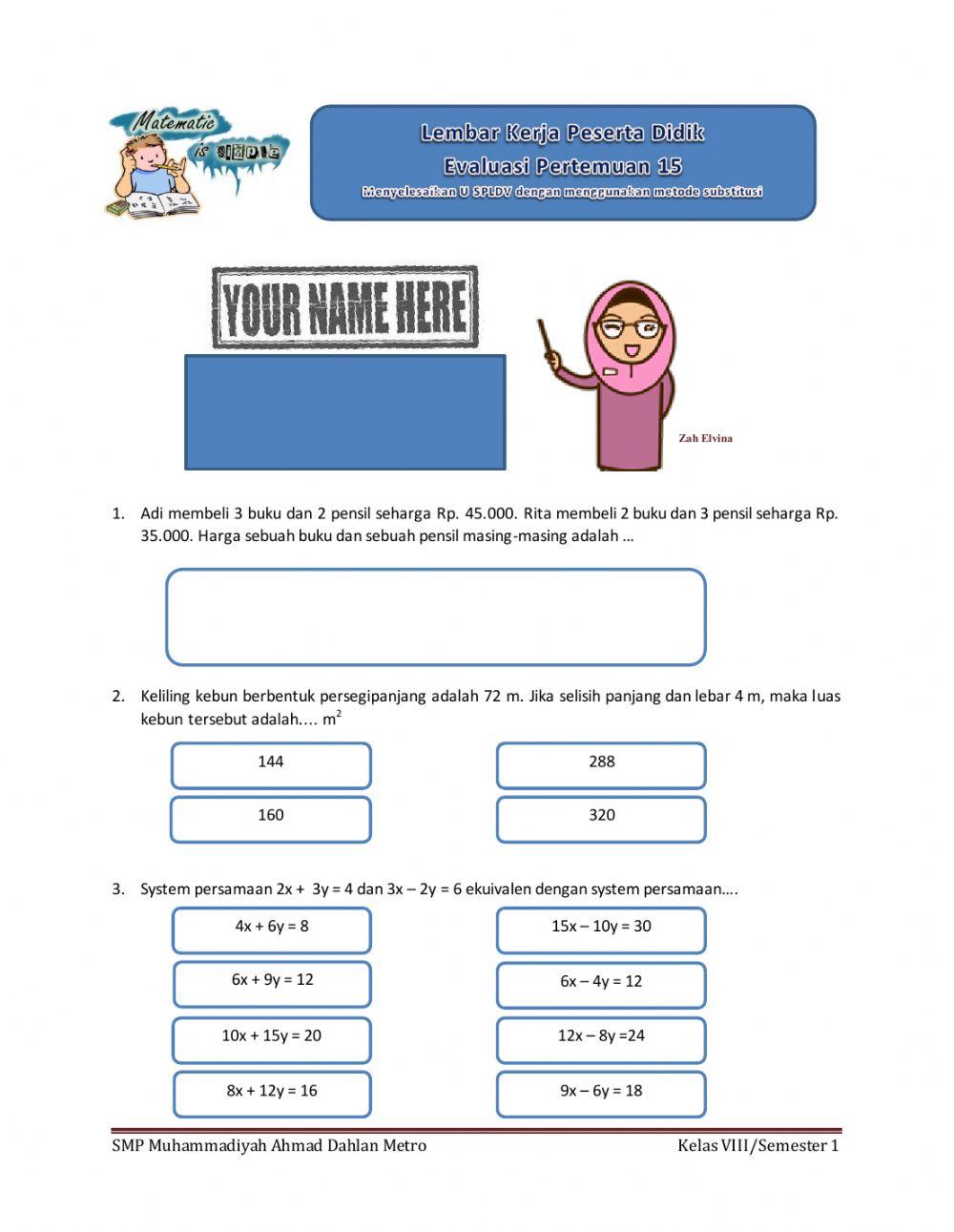 Spldv worksheet | Live Worksheets