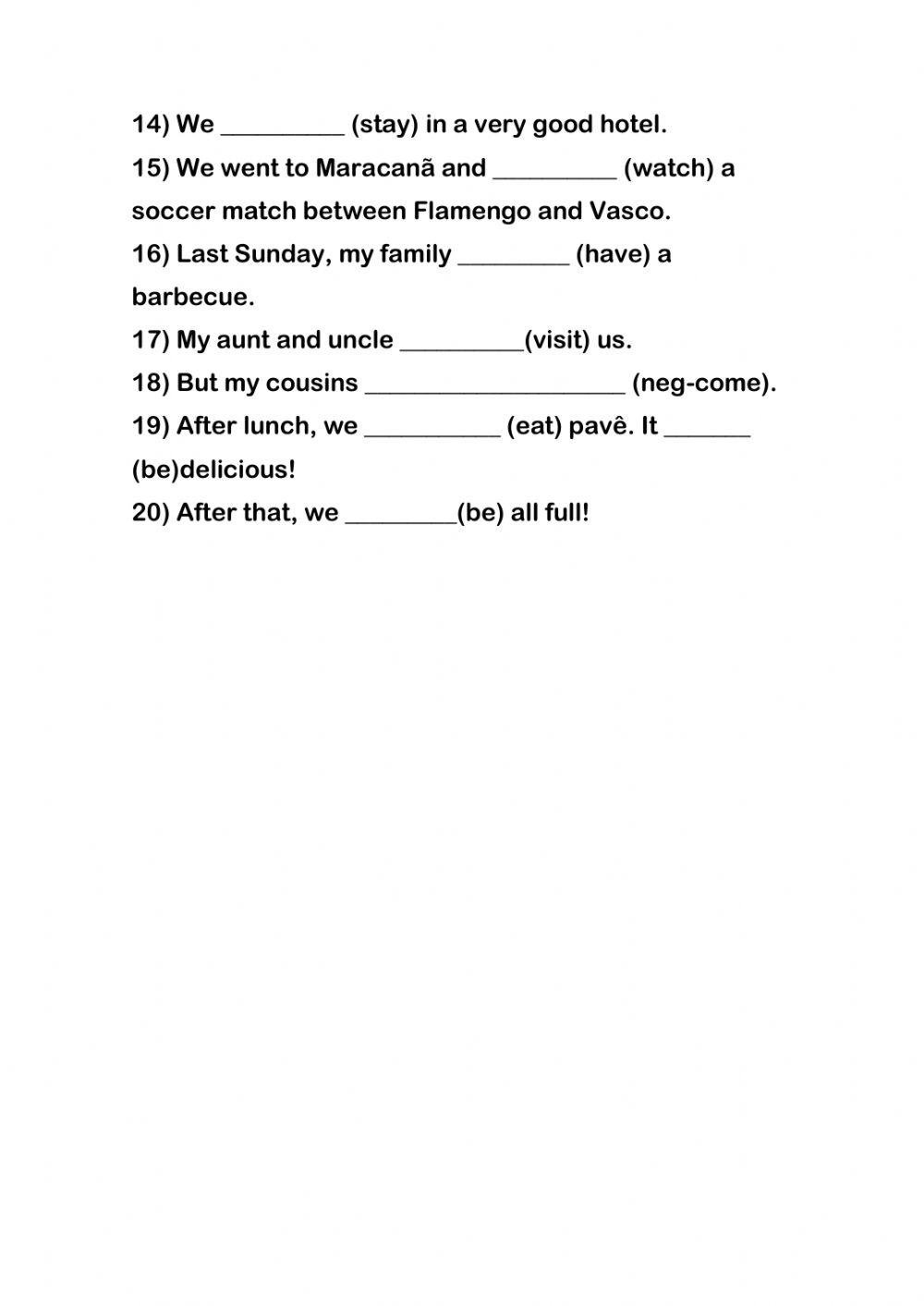 Past simple & prepositions worksheet | Live Worksheets