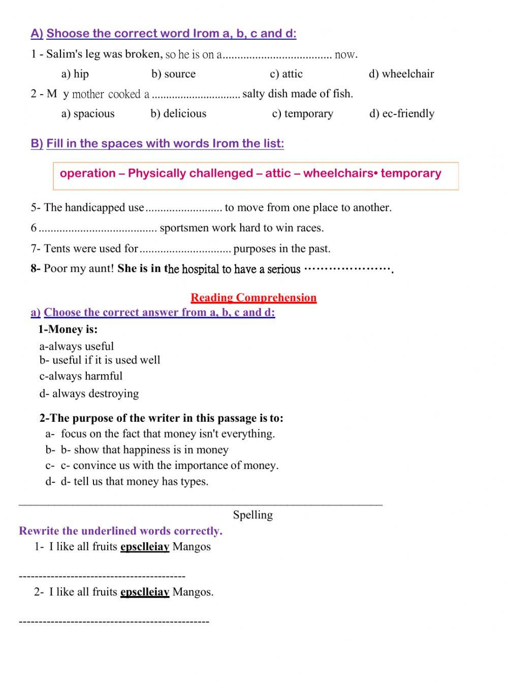 Electronic-worksheets-A worksheet | Live Worksheets