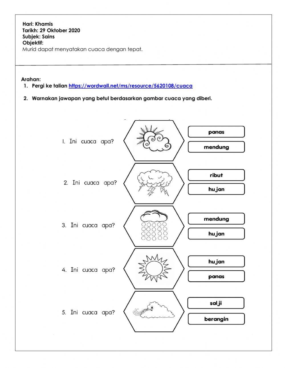 latihan prasekolah online exercise for | Live Worksheets