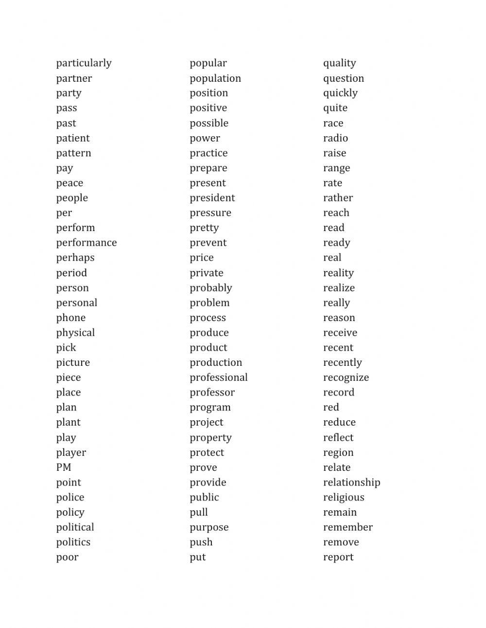 MOST COmmon words worksheet | Live Worksheets