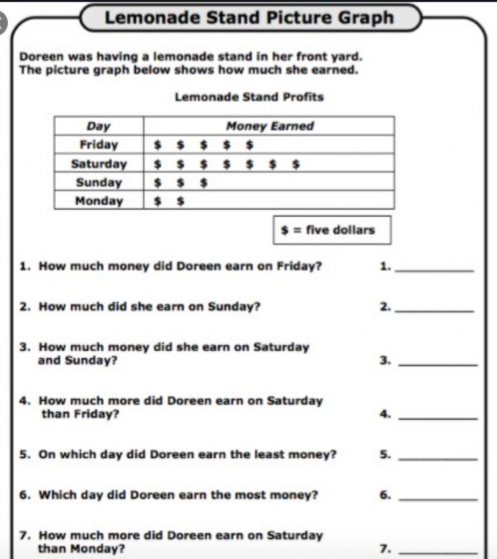 Reading a Picto… | Free Interactive Worksheets | 4472736