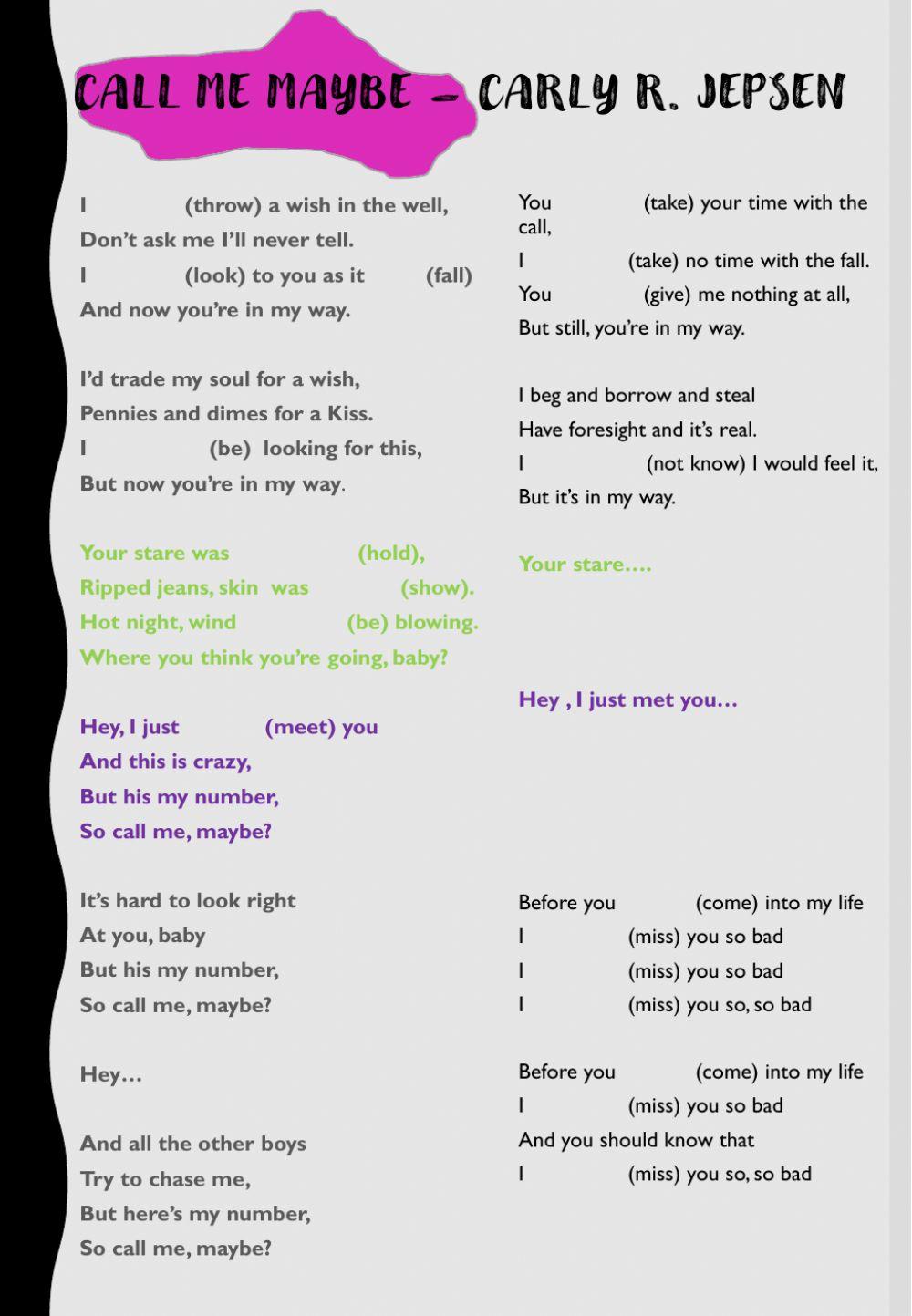 Song: Call Me Maybe 538759 | angy_teacher | Live