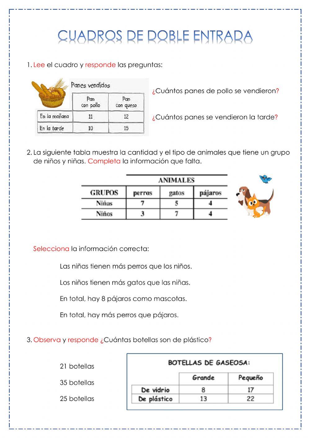 Hojas De Trabajo De Tablas De Entrada Y Salida De Octavo Grado 8 EGB